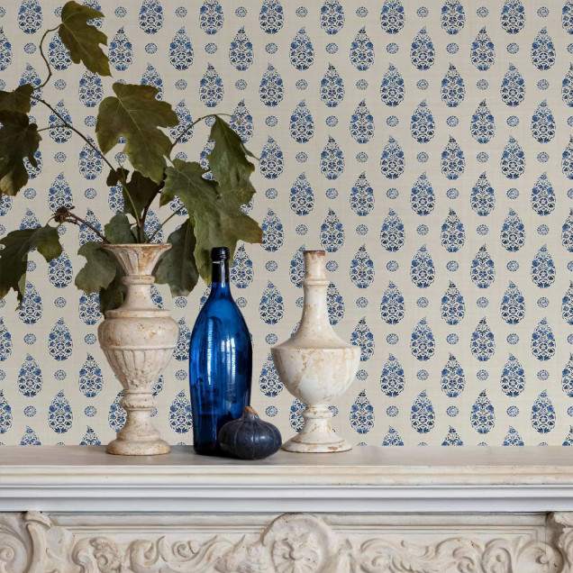 Tapet Paisley Albastru - Decor Interior Elegant | XTDeco.ro