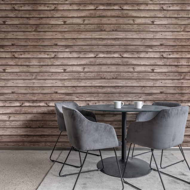 Foto tapet 3D Horizontal Boards, Brown, Rebel Walls