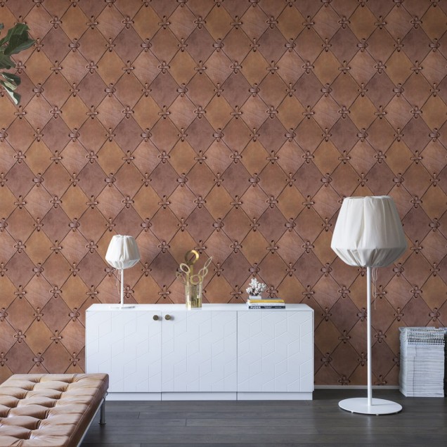 Foto tapet 3D Leather Rhombs, repetitiv, Rebel Walls | XTDeco.ro