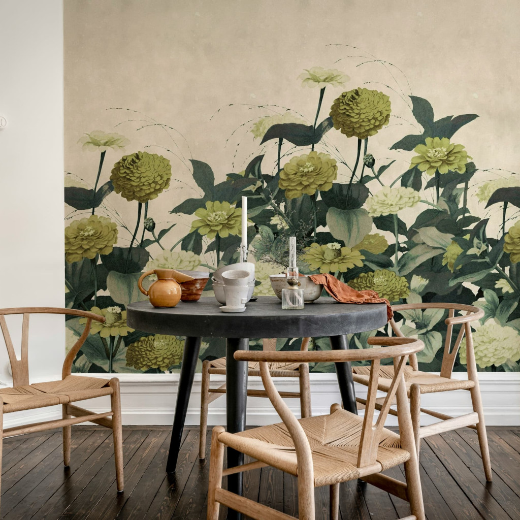 Fototapet Floral Vintage Galben | Tapet și Fototapet | XTDeco.ro
