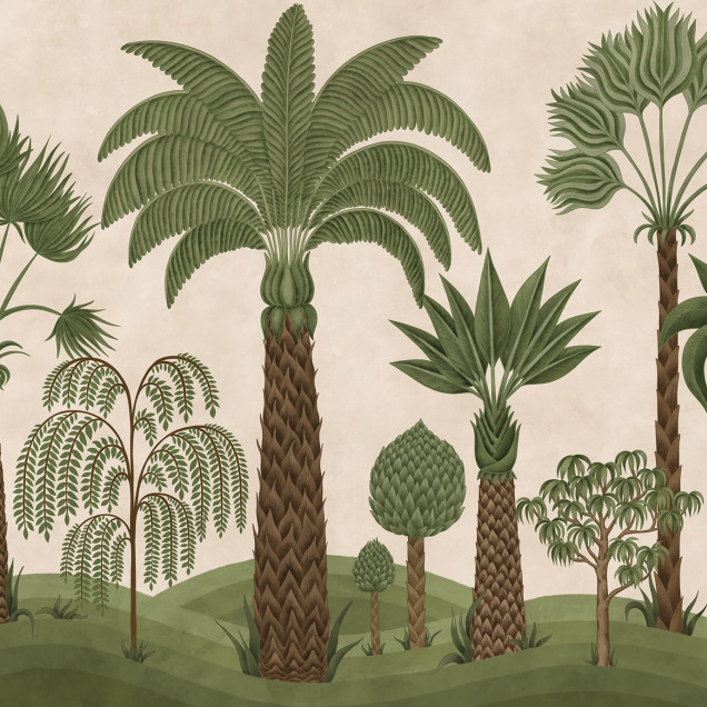 Tapet Botanical Bliss, Bej - Motive botanice pentru un decor tropical ...