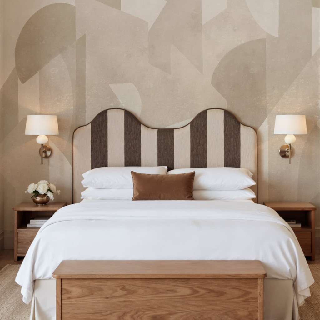 Tapet cu forme moderne, bej - Eleganță și design | XTDeco.ro