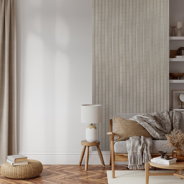 Panou Riflaj 3D Amber, Bej | XTDeco.ro