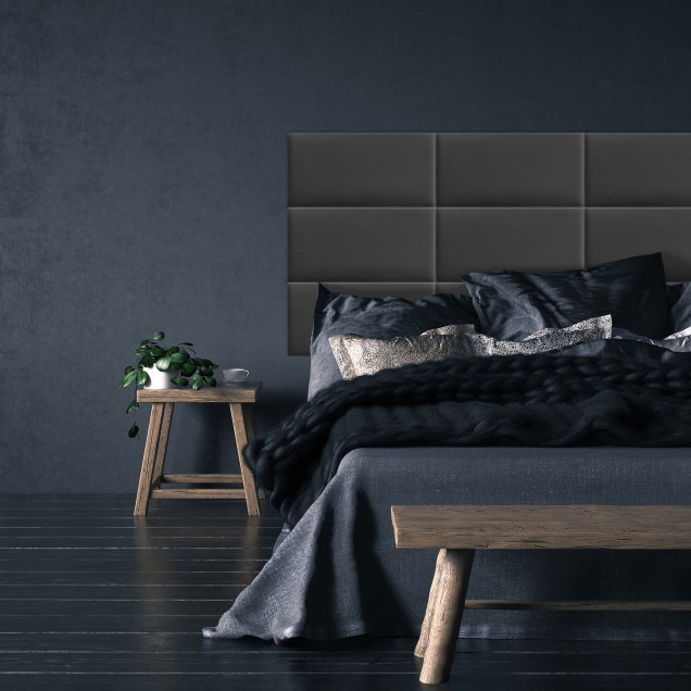 Panou tapițat catifelat, dreptunghiular, gri grafit, Simply Wall Panels