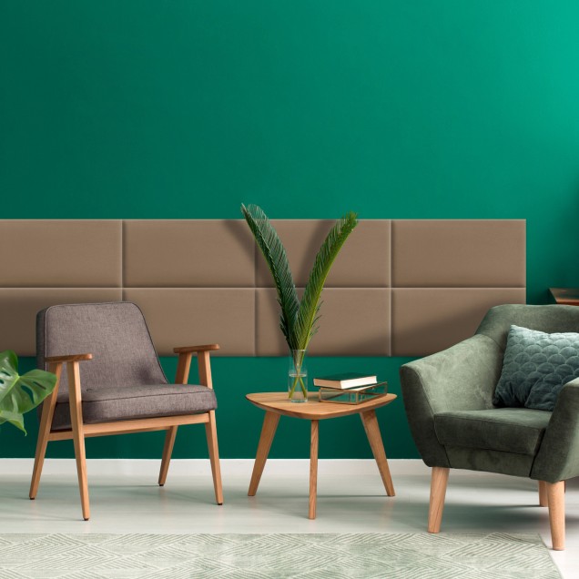 Panou tapițat catifelat, dreptunghiular, bej, Simply Wall Panels