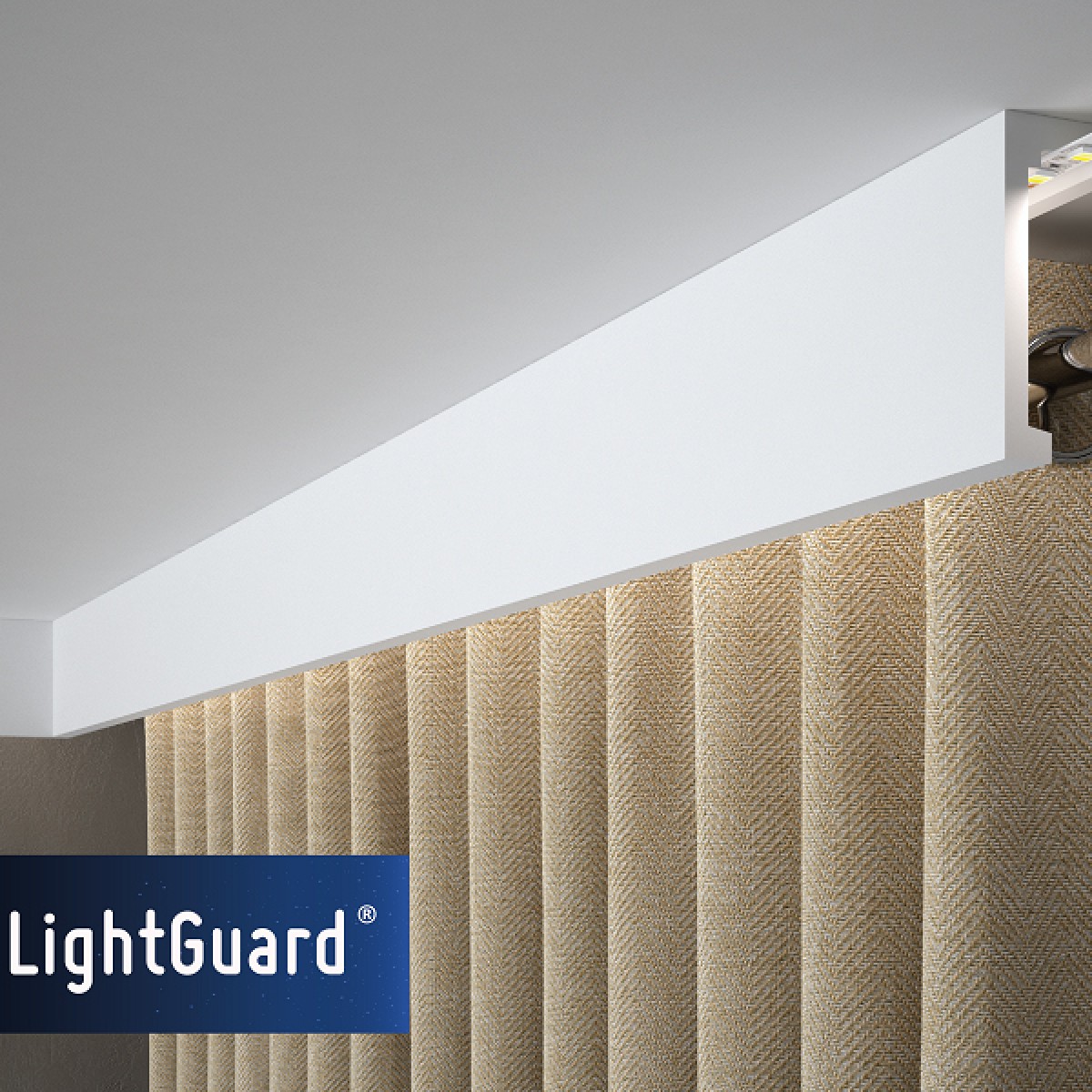 Cornisa mascare galerie pentru LED QL026T, 200 X 10 X 4.1 cm, Mardom Decor